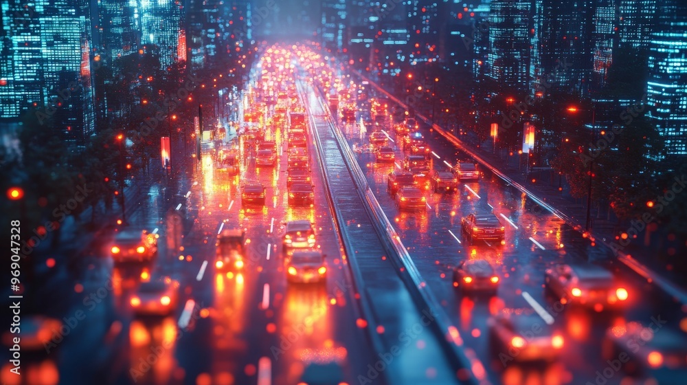 Futuristic AI-powered traffic management systems reducing city ...