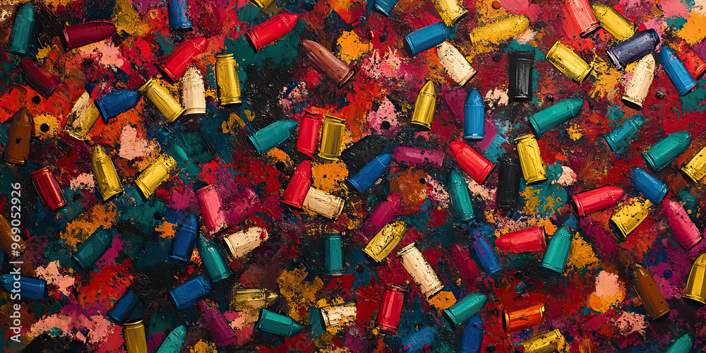 Brass Wall of Creativity: A vibrant wallpaper of bullet casings covers ...