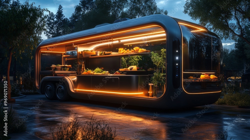 Autonomous AI-powered food truck serving gourmet meals: A futuristic ...