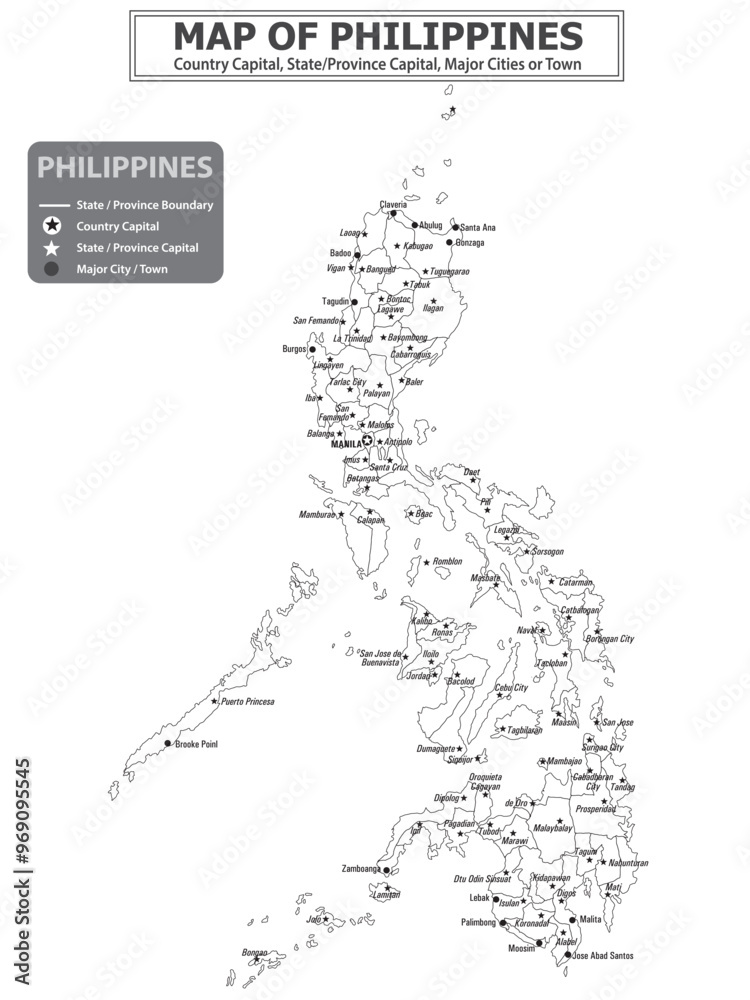 Vetor de Geography politics map of countries. Political map of country ...