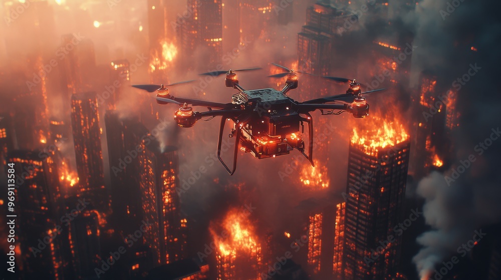 Autonomous firefighting drones in futuristic urban areas: AI-controlled ... Autonomous firefighting drones in futuristic urban areas: AI-controlled ...