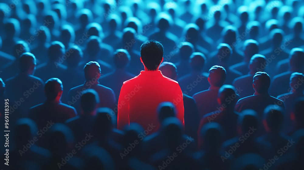Person of interest, wallpaper, a person who stands out in a crowd Stock ...