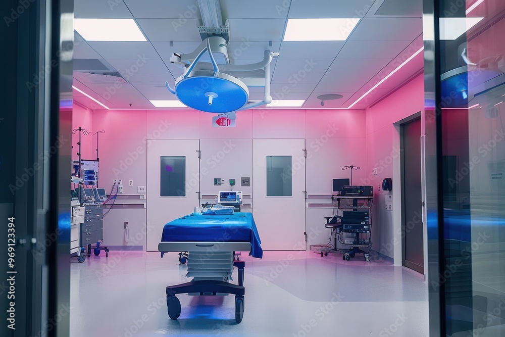 Interior of empty operation theater in a hospital Operating table ...