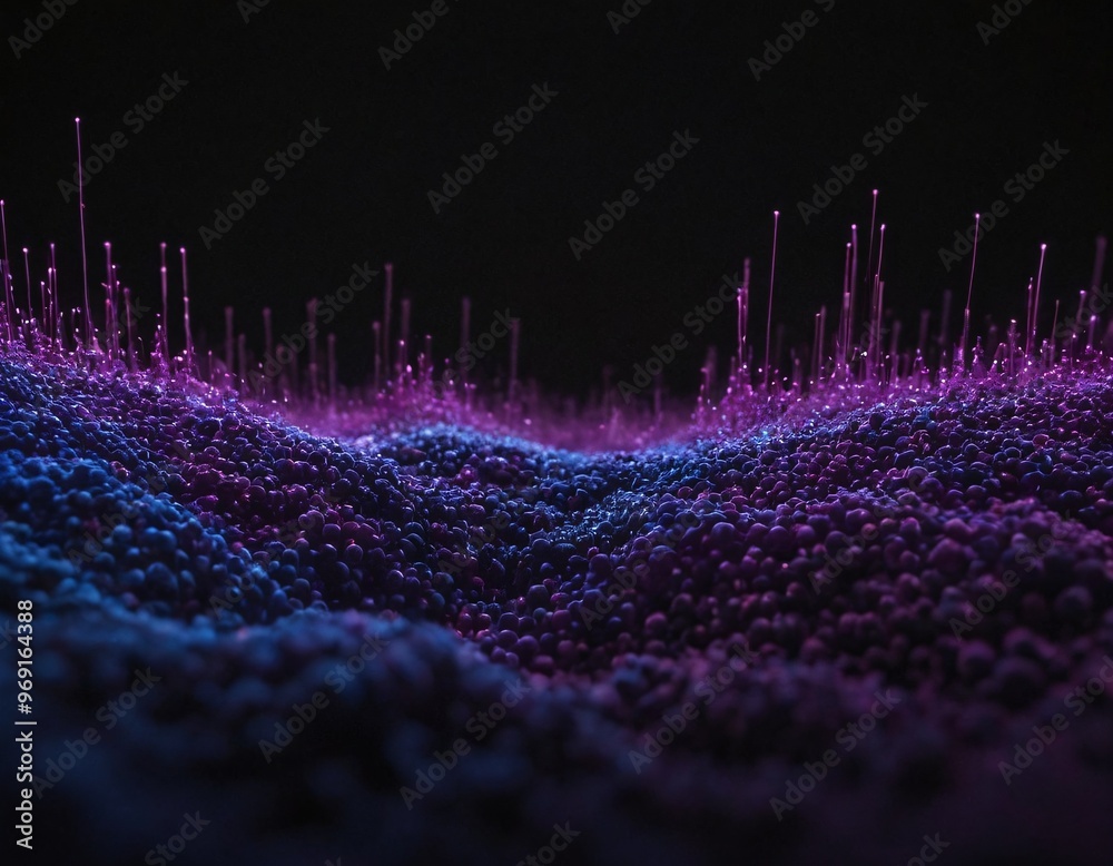 Experience the elegance of a wave of round, small particles flowing ...