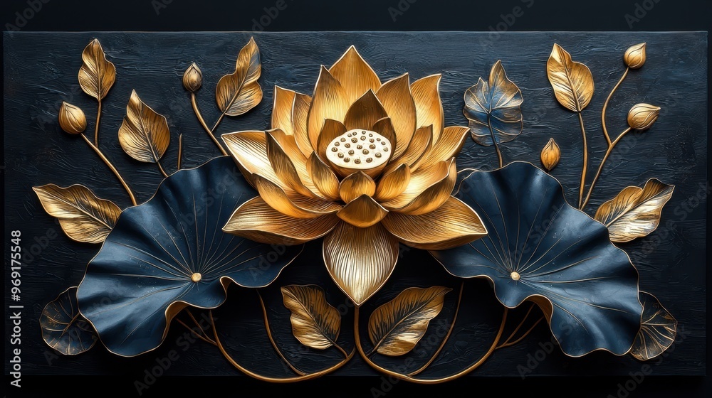 Golden Lotus Harmony: Traditional Thai Art of Symmetrical Line Design ...