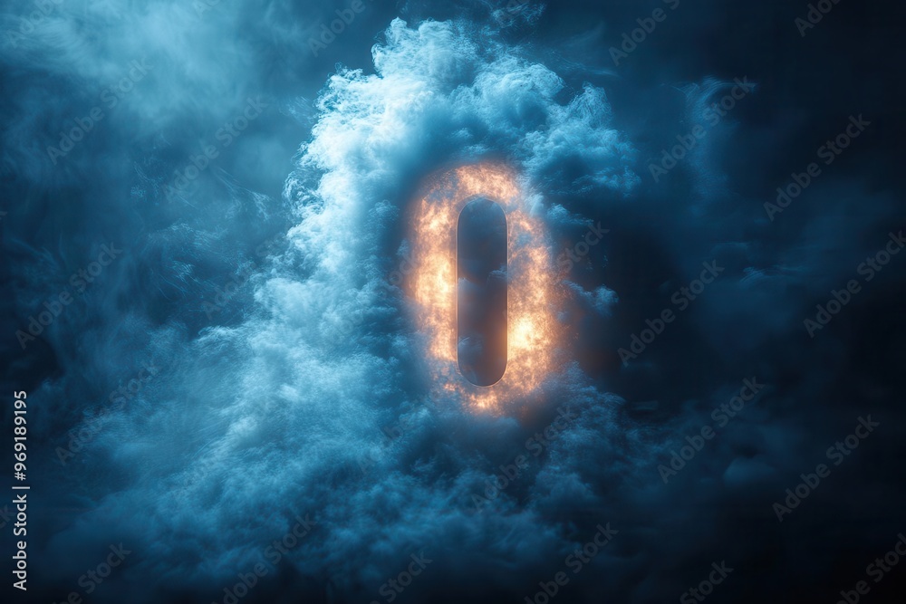 ethereal 3d numbers floating in misty darkness bold sansserif digits ...