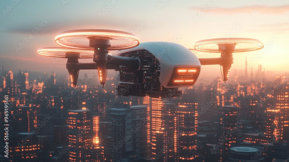 Futuristic AI-driven aerial delivery systems using autonomous flying ...