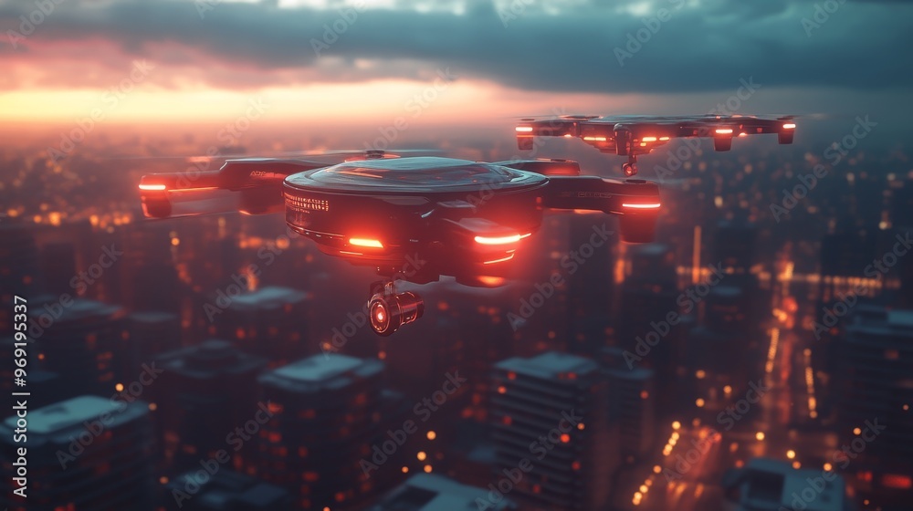 Futuristic AI-driven aerial delivery systems using autonomous flying ...