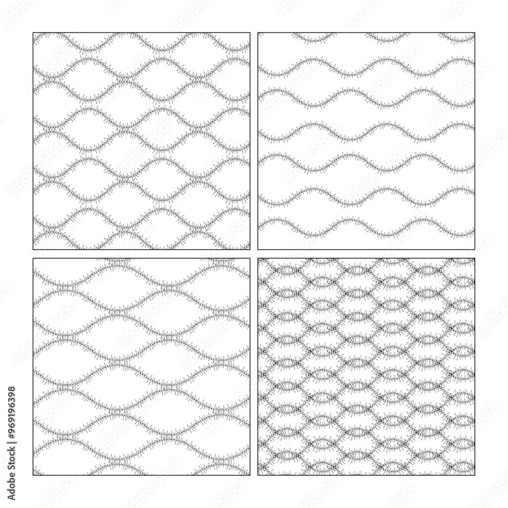 Seamless set of patterns with a transparent background. A repeatable ...