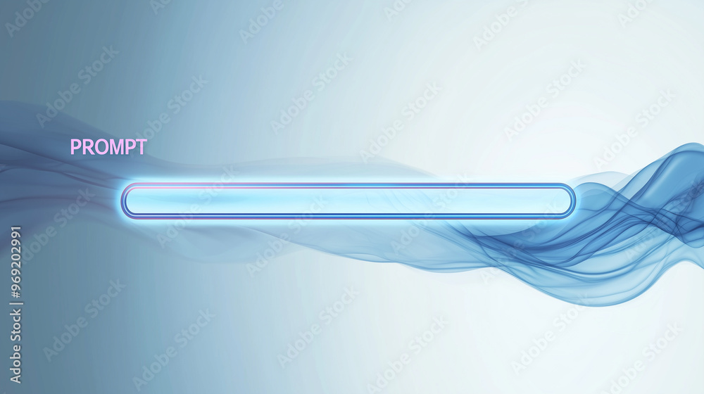 Text bar to write prompts in a chat or web tool using artificial ...