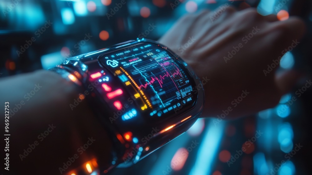 Futuristic wearable health monitors tracking real-time metrics: A ...