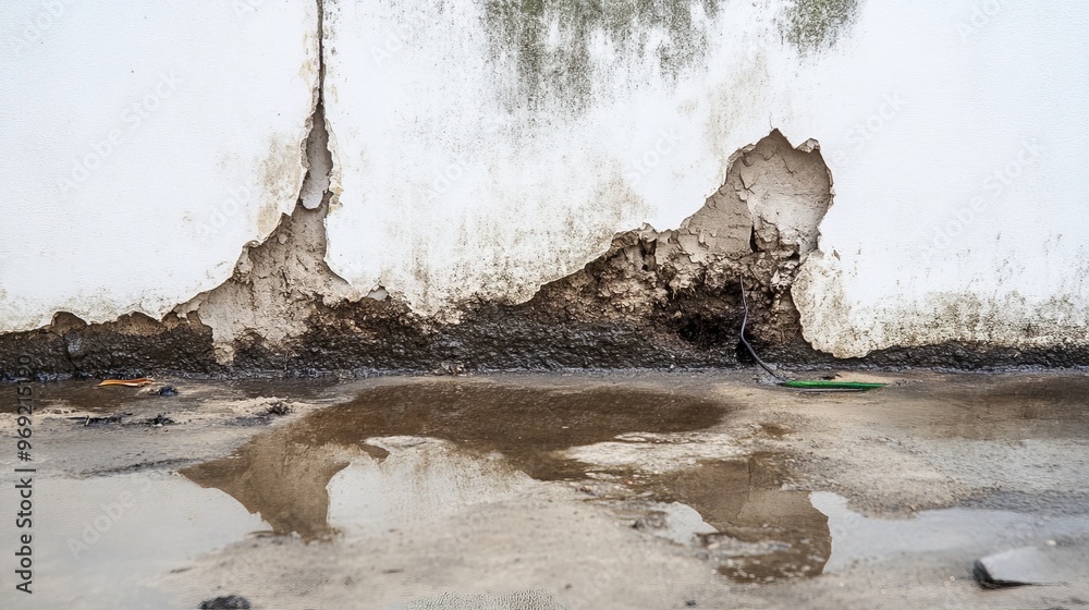 Water damage and structural deterioration caused by rain, snowmelt, or ...