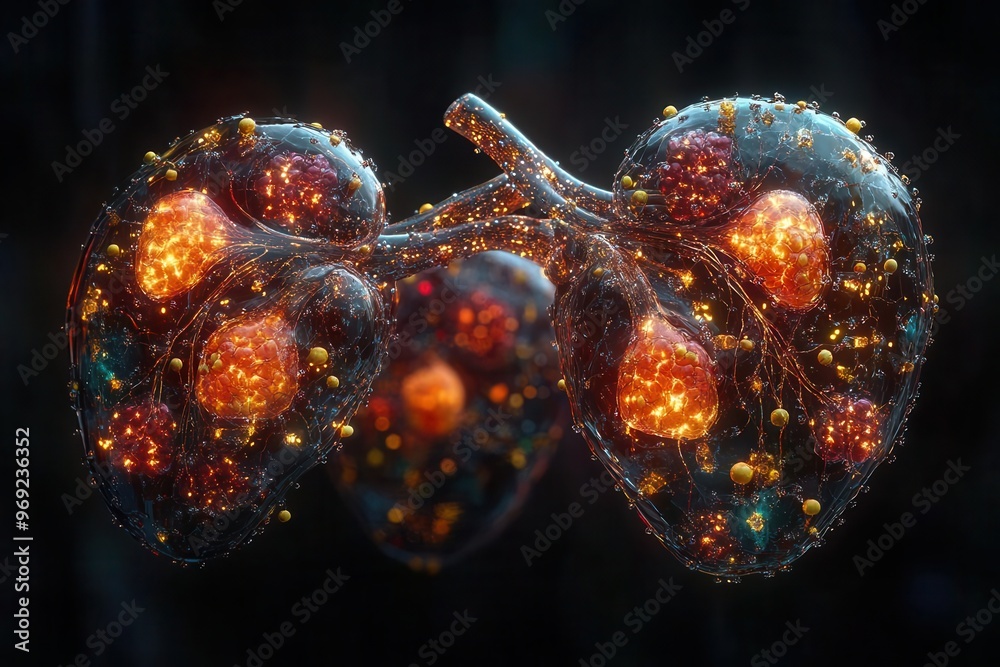 medical illustration of liver damage progression from healthy organ to ...