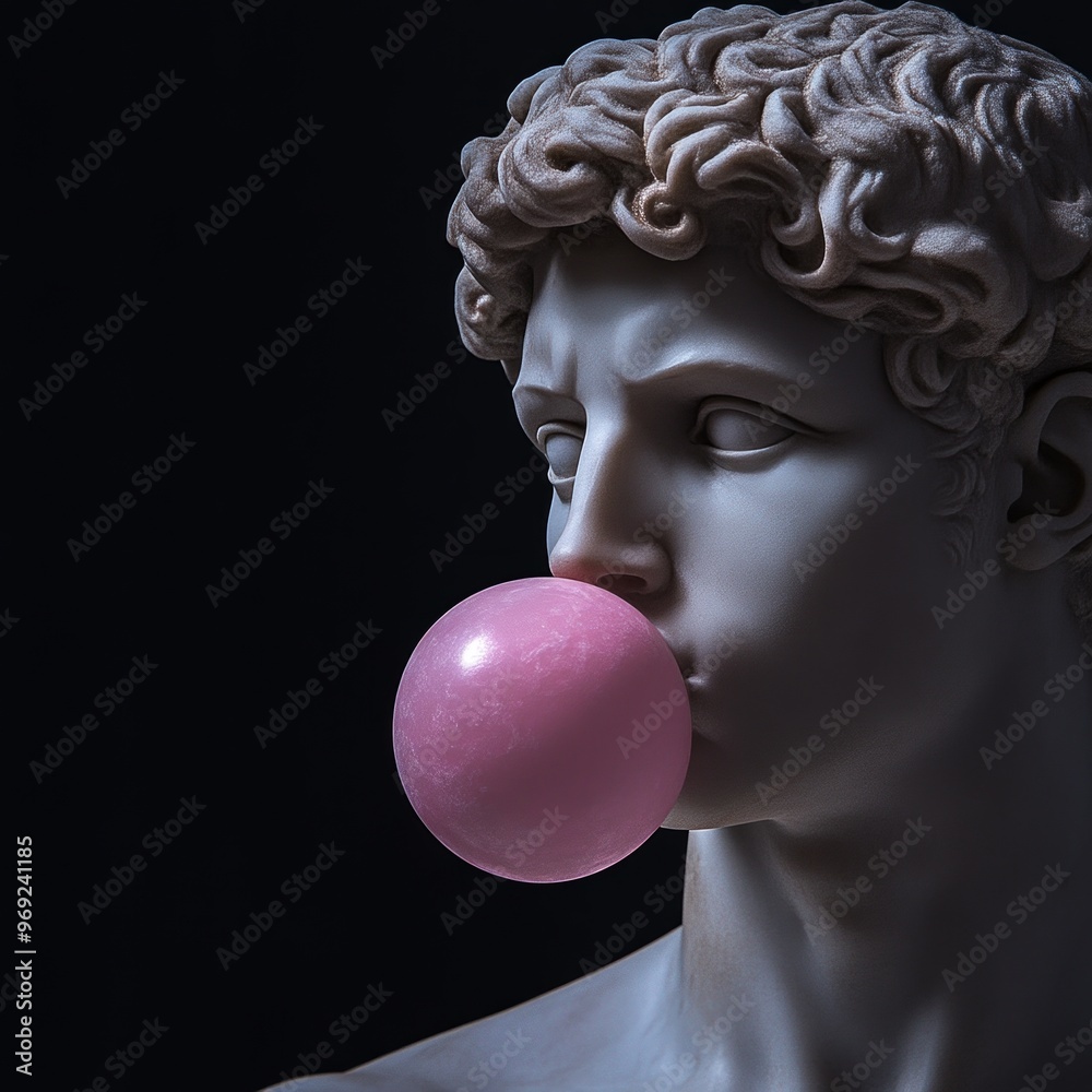A classic sculpture with a modern twist. This image shows a marble ...