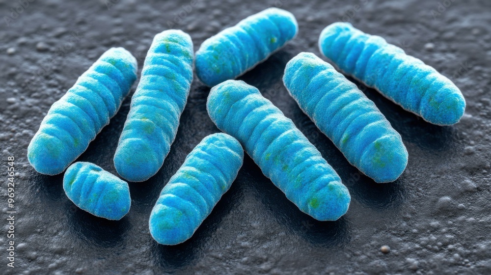 Exploring the Microscopic World: Vibrant Blue Bacterial Structures ...