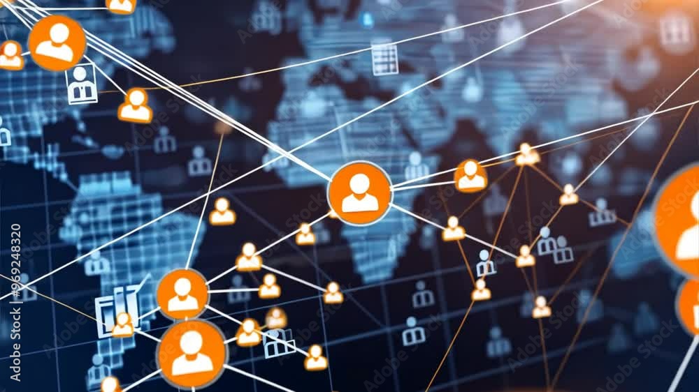 Global Network Society: A digital web of interconnected people spans ...