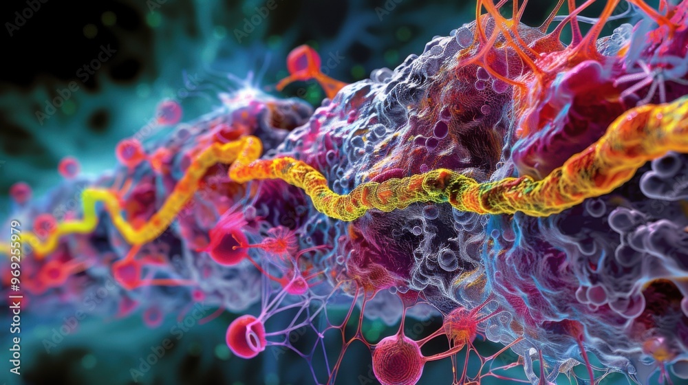A transmission electron microscopy image displaying the dynamic ...