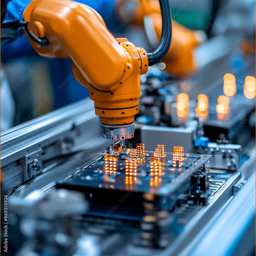 Automated assembly line with sensors performing real-time quality checks, sensor-based QC, high ...