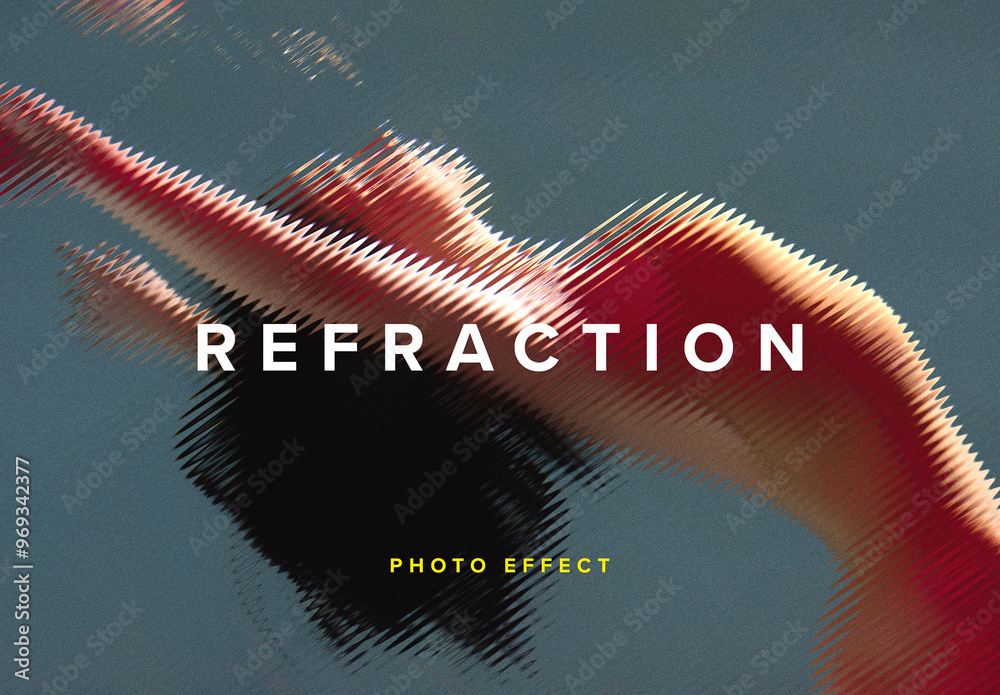 Refraction Glass Photo Effect Mockup Stock Template | Adobe Stock