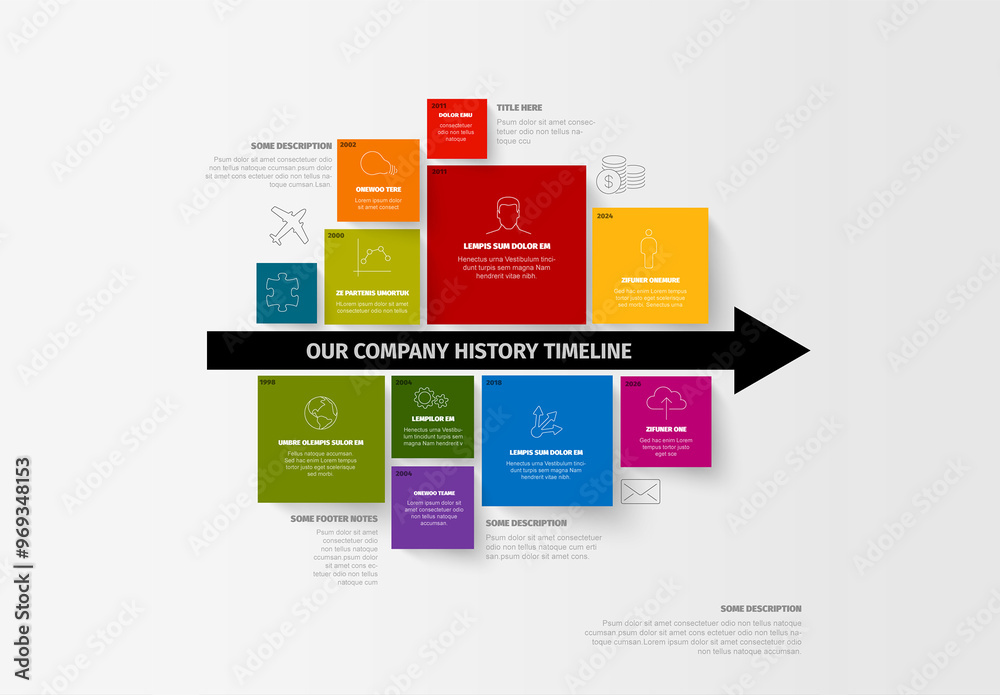 Multipurpose colorful mosaic infographic timeline template made from ... Multipurpose colorful mosaic infographic timeline template made from ...