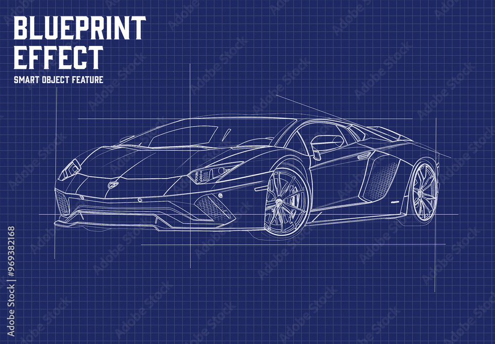 Blueprint Effect with Generative AI Stock Template | Adobe Stock