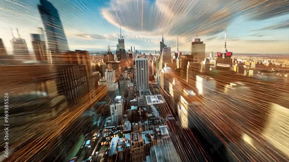 NYC Skyline Zoom: A mesmerizing abstract view of the New York City ...