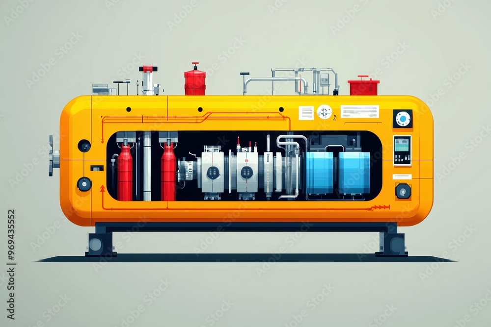 A cross-section diagram of a nuclear reactor showing the coolant ...