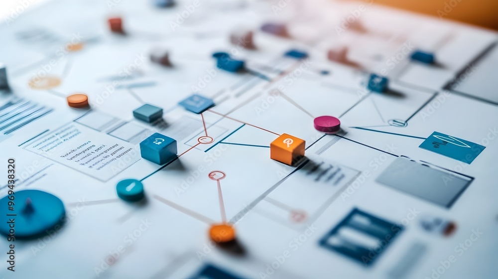 Organized Business Strategy with Flowchart and Key Performance ...