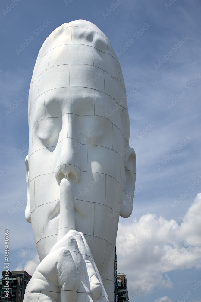 Water’s Soul sculpture of a young girl with a finger to her lips ...