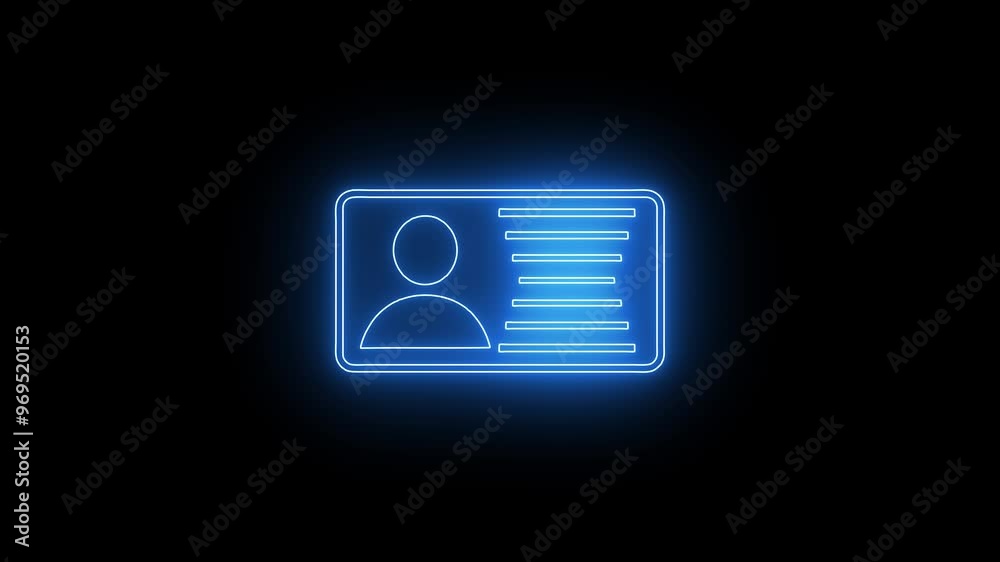 Identification cards neon icon. Driver's license Identification card ...