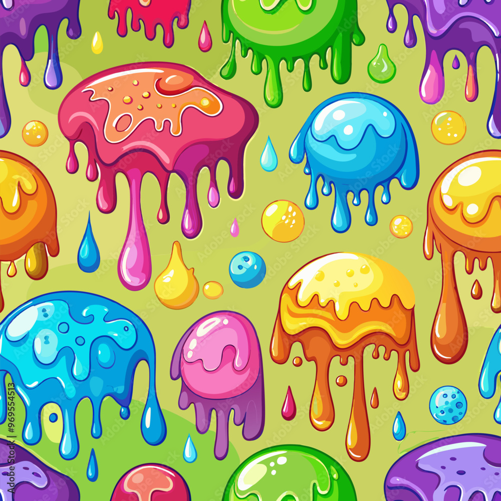 Textures of colored drips of liquid slime for game background. Vector ...