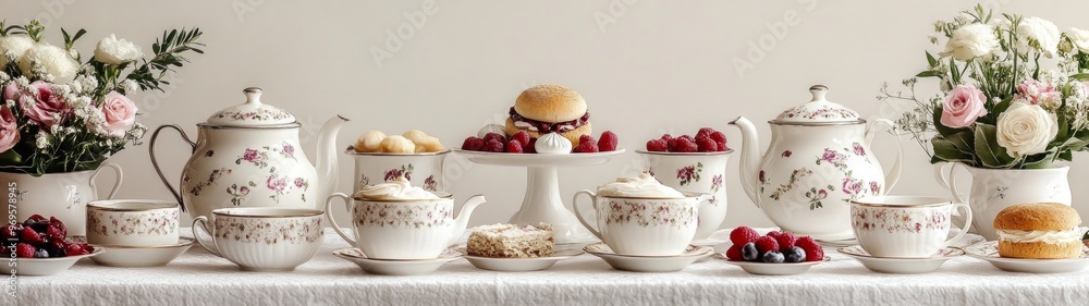 Charming Afternoon Tea Arrangement, a delightful display of assorted ...