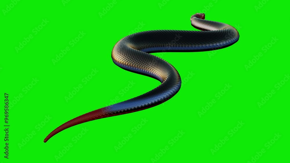 Scary Snake - Bloody Venomous Serpent Creature with Black and Red Skin ...