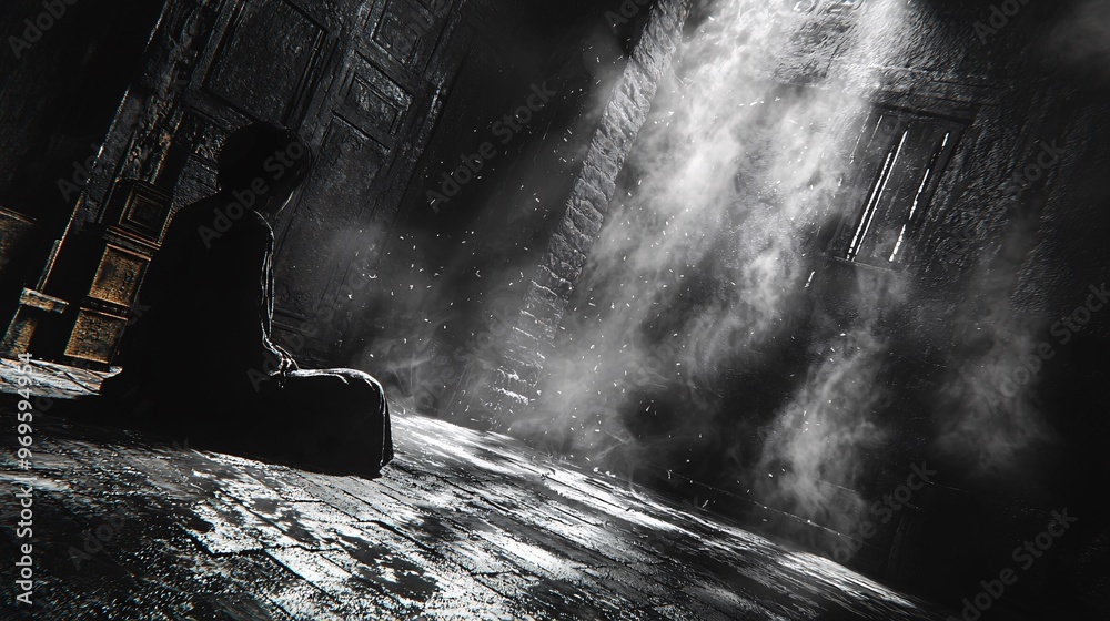 Phi Am, a ghost pressing down on a sleeping villager, casting a ...