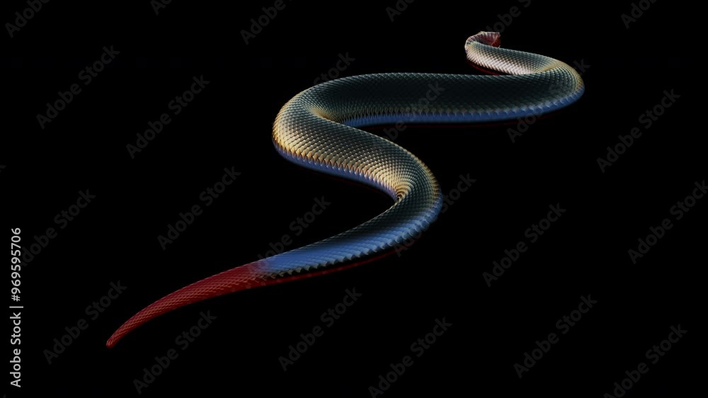 Bloody Snake - Scary Venomous Serpent Creature with Black and Red Skin ...