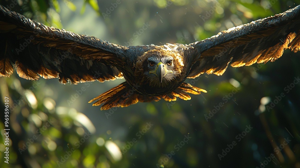 Krasue flying through the jungle, her long hair trailing behind her as ...