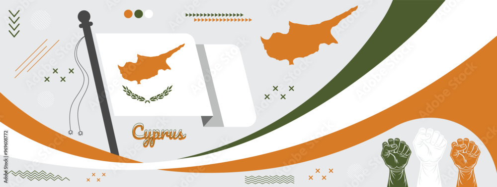 Creative banner design for Cyprus National or Independence Day ...
