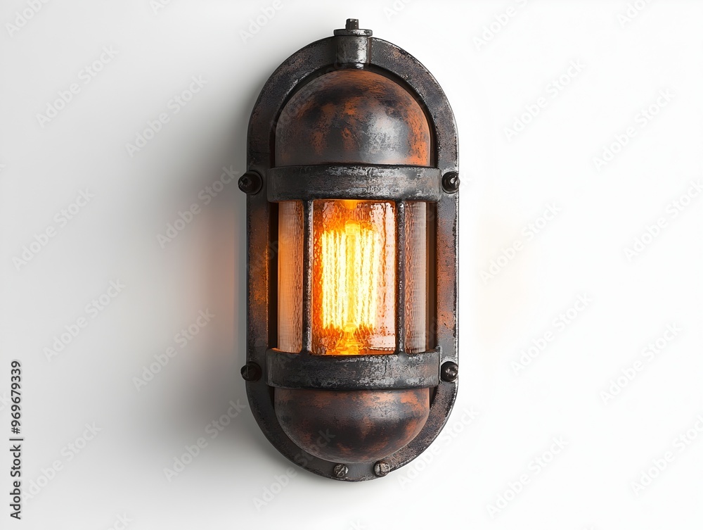 Sleek and Minimalist Industrial Style Wall Sconce Isolated on Plain ...
