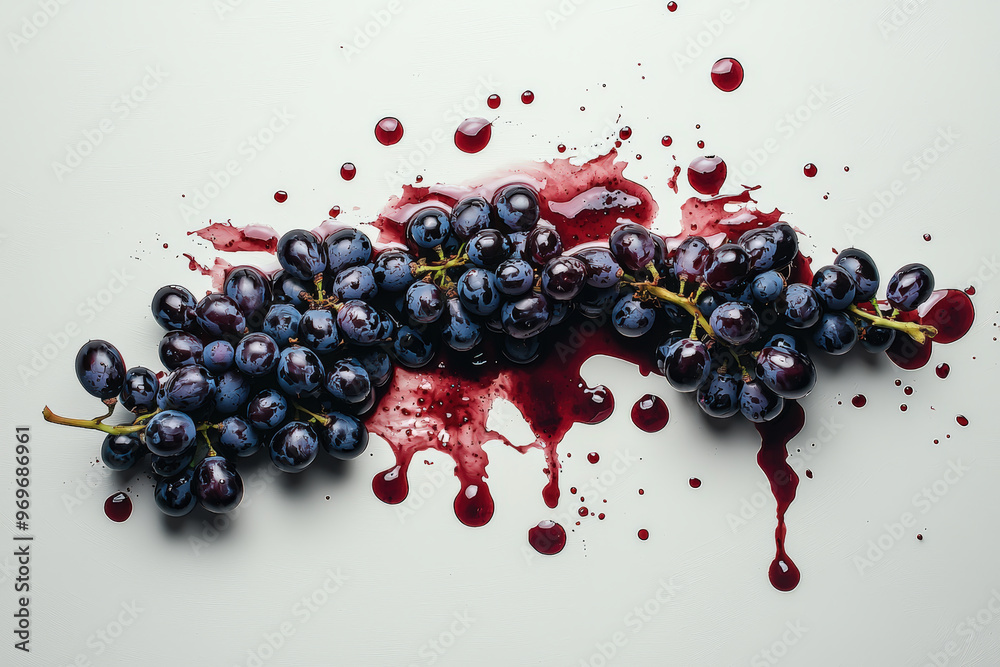 Spilled wine forming shape of grapevine creates striking visual with ...