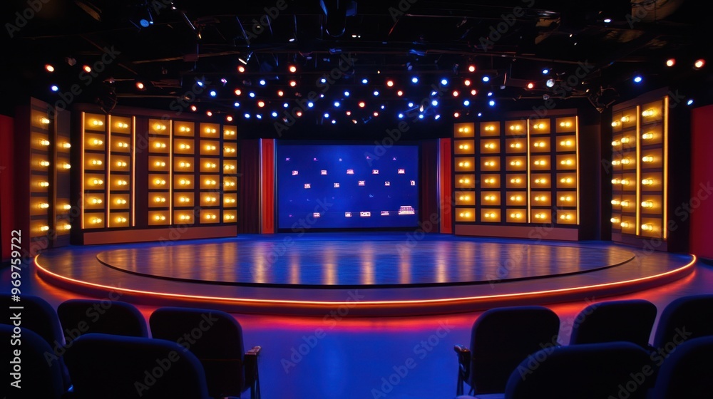 Podium stage for television studio modern theater shows concept ...