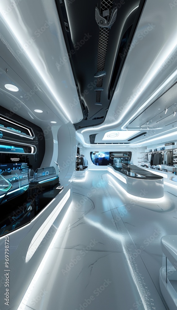 Futuristic High-Tech Concept Store with Energy Efficient Design and ...