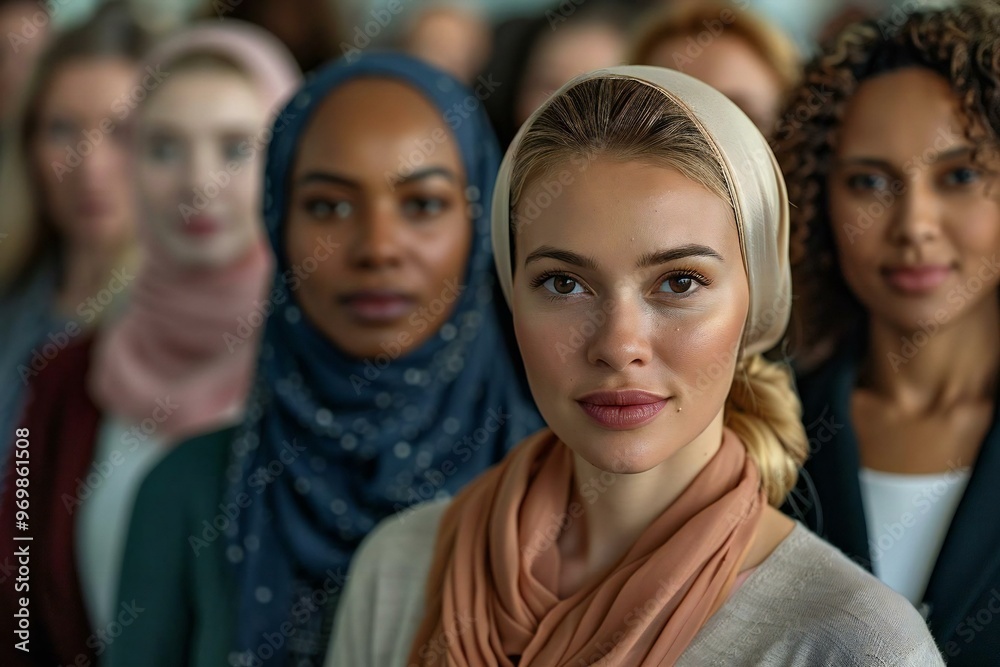 diverse group of multicultural female leaders standing confidently in a ...