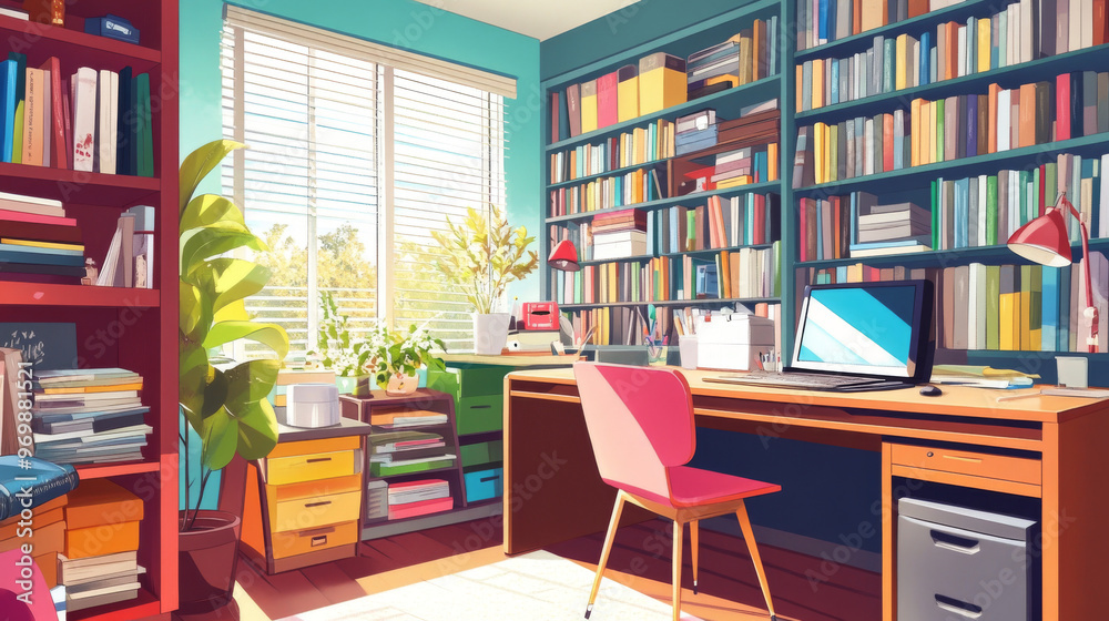 Depict a perfectly organized workspace or personal area, showcasing ...