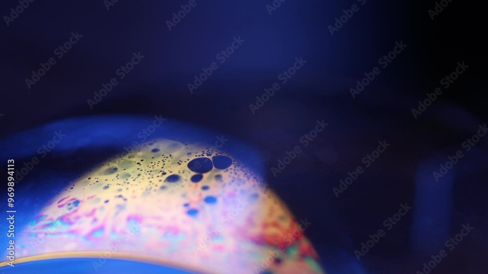 Green and blue liquid surface, liquid cells, liquid reflection ...