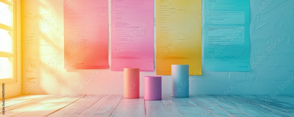 Competitive analysis, side-by-side comparison charts, 3D illustration ...