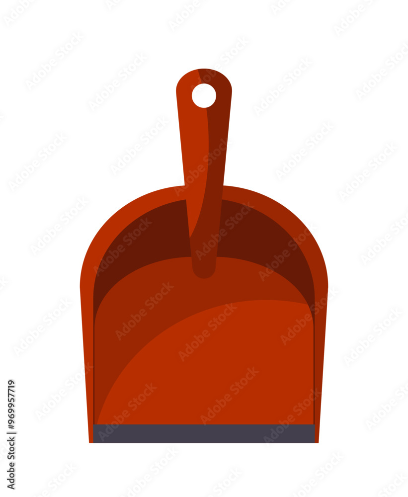 Cleaning scoop icon. Red scoop for dust. Cleanliness and hygiene ...
