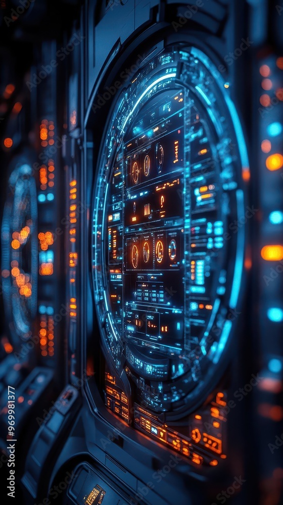 futuristic hotel management dashboard holographic displays smart room ...