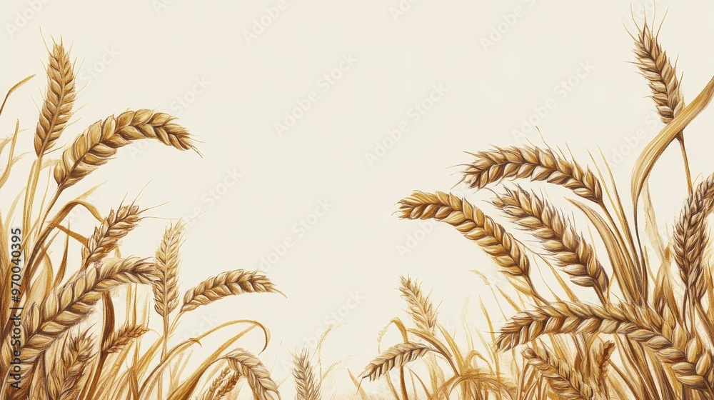 Wheat and barley border design for beer festivals, farmers markets, or ...