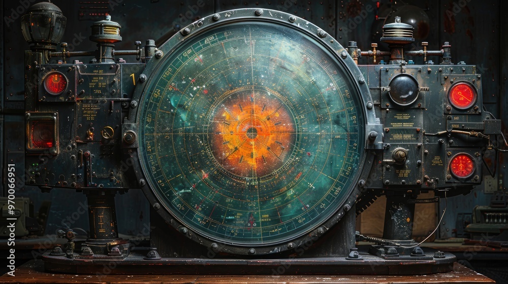 Radar display in black and green color. Stop the war campaign. Radar ...