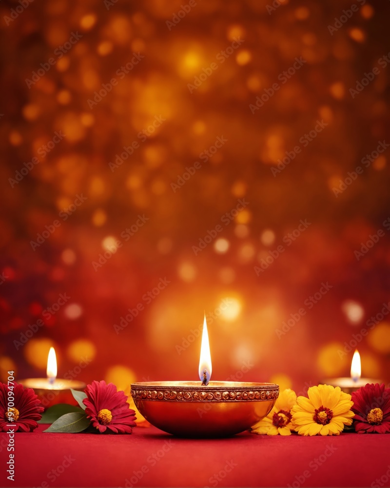 Diya burning lamp for Happy Diwali celebration. Indian Festival of ...